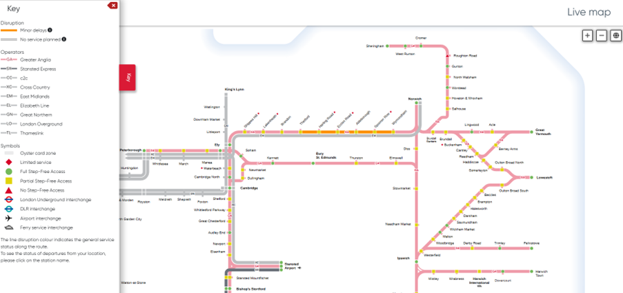 Greater Anglia’s innovative Live Alternative Route Map wins Digital ...